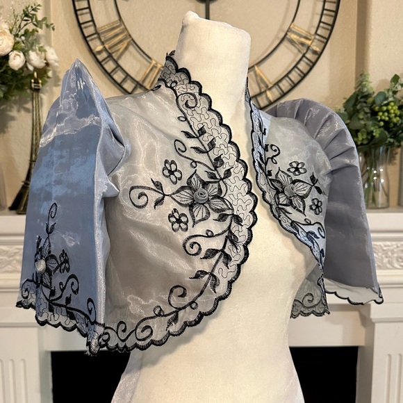 Dresses | Gray Terno Sleeve Filipiniana Bolero | Poshmark